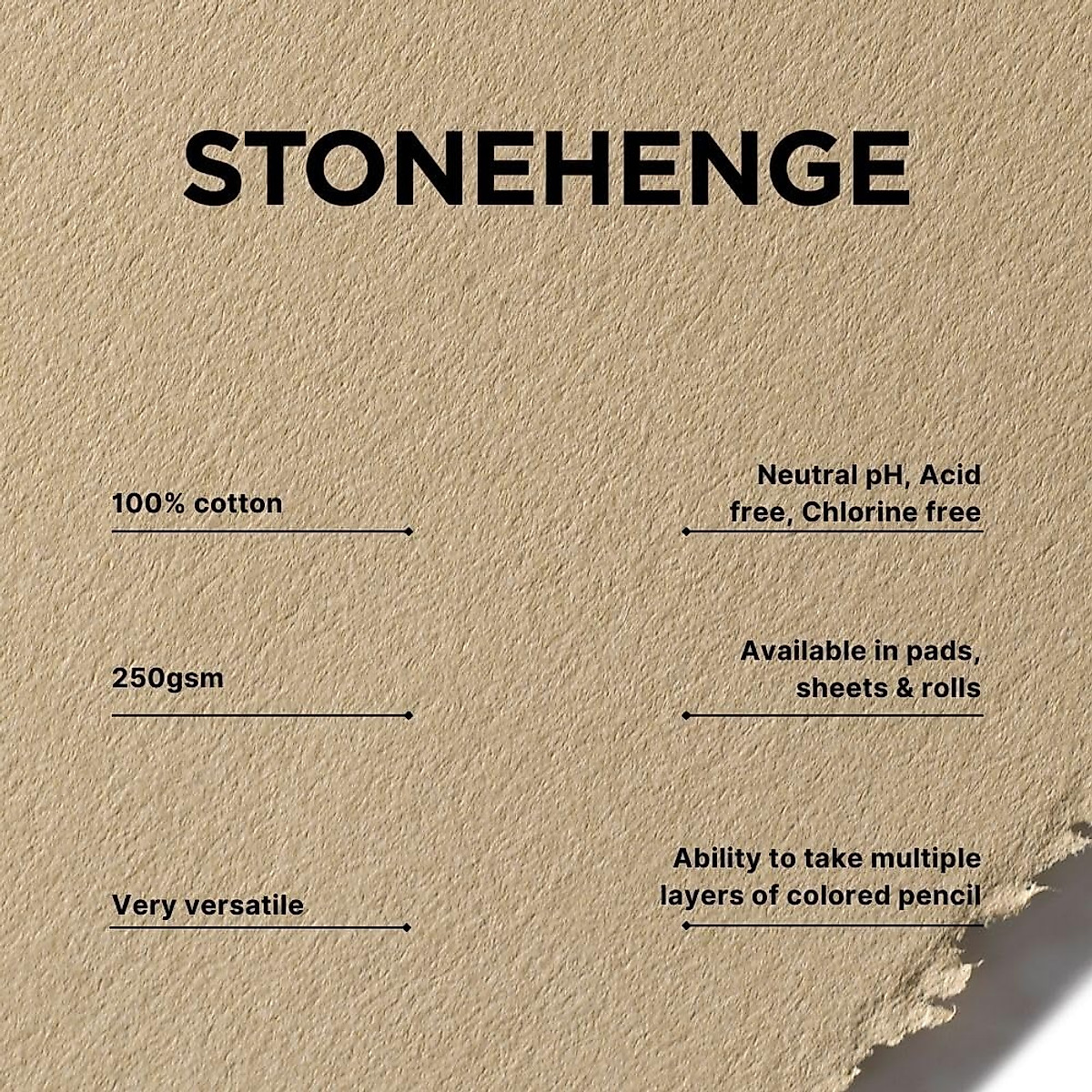 Stonehenge 100% Cotton Medium Weight Mini Pad, Kraft, 2.5 x 3.75 inches, 250gsm, 15 Sheets for Dry Media