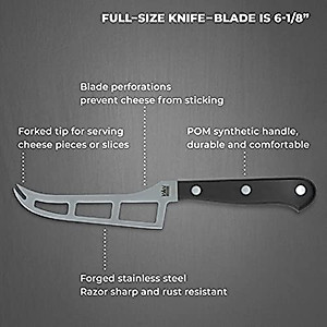 M&G 6-1/8" French Cheese Knife - Black POM Handle - Regular Box - Designed and Made in Europe