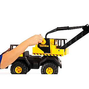 Tonka Steel Classics Mighty Crane - Made with Steel & Sturdy Plastic, Yellow Toy Construction Truck, Boys and Girls, Kids, Toddlers, Ages 3+