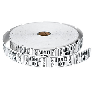 L LIKED Raffle Tickets,Single Raffle Tickets Rolls, 2000 Tickets, White,with Consecutive Numbers Ticket for Events, Carnivals, Door Prizes & Drinks