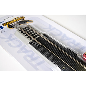 Bachmann Trains - Snap-Fit E-Z Track 9” Straight Terminal Rerailer w/Wire (1/card) - Nickel Silver Rail With Gray Roadbed - HO Scale