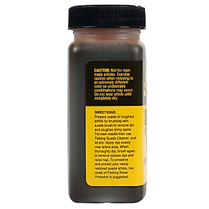 Fiebing's Dark Brown Suede Dye (4 oz) - Recolor, Brighten & Restore Suede & Roughout Leather Shoes, Furniture, Purse - Includes Wool Dauber for Easy Application - Flexible When Dry, Won't Crack/Peel