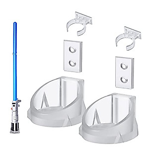 Lenink 2 Pack Clear Lightsaber Wall Mount, Lightsaber Holder Rack Compatible with Galaxy’s Edge Lightsabers, Darth Revan Lightsaber, Darth Vader Sabers and Most Lightsaber