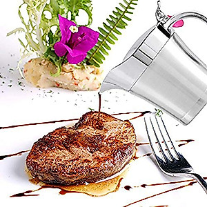 Stainless Steel Double Insulated Gravy Boat with Hinged Lid (16 OZ / 450ML)