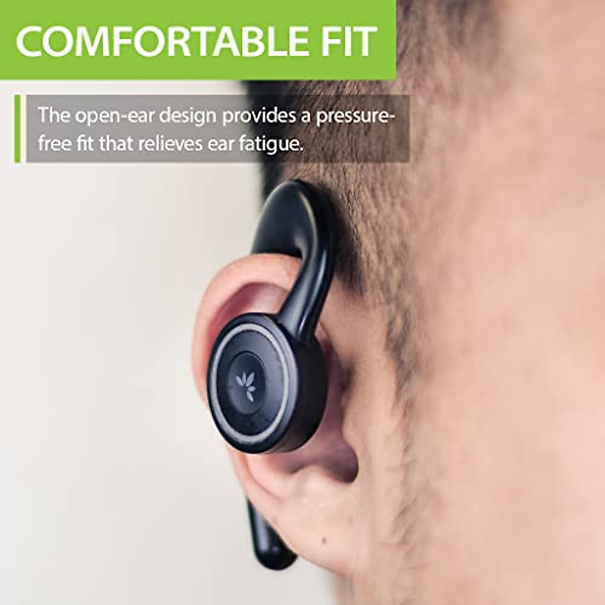 Avantree TWS116 - Open-Ear Wireless Headphones & Charging Dock with Surroundings Awareness, Mono & Stereo Modes, and Secure Nonadjustable Earhooks