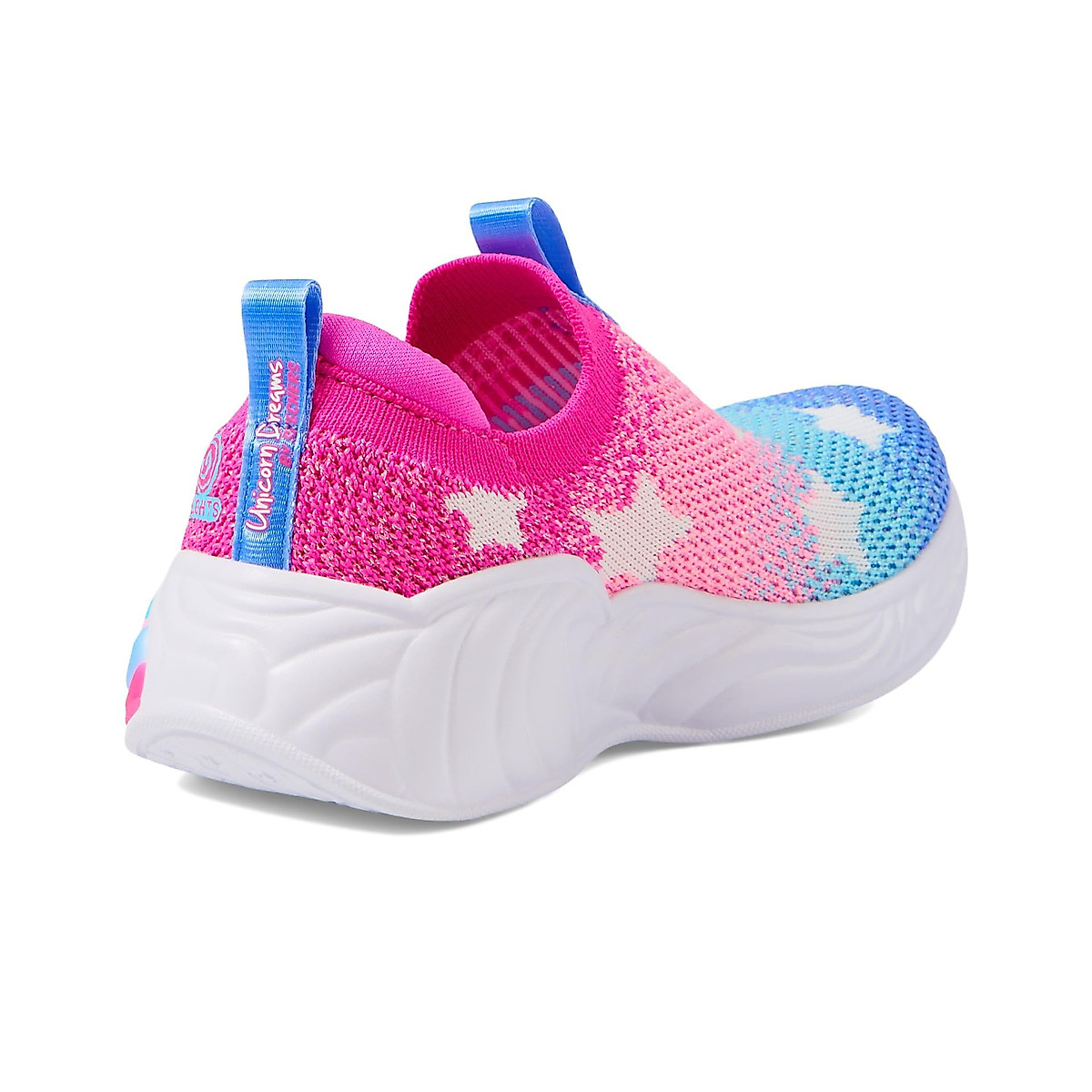 Skechers Kids Unicorn Dreams-Sherbert STA Sneaker, Hot Pink/Multi, 3 US Unisex Little Kid