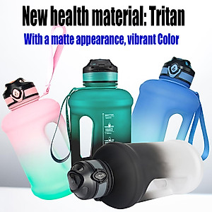 POPOACTI Sports Water Bottle, 63 Oz/1800mL, Leak Proof BPA Free Travel Outdoor For Men Women (Gradient_Cyan)