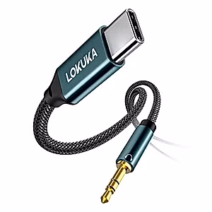 LOKUKA USB C to 3.5mm Audio AUX Jack Cable (3.3FT), Type C to TRS 3.5mm Male Headphone Adapter Car Stereo Audio Cable Cord Compatible with Pixel, Samsung S9 S10 S20 S21 S22, Note 10 20, iPad, MacBook