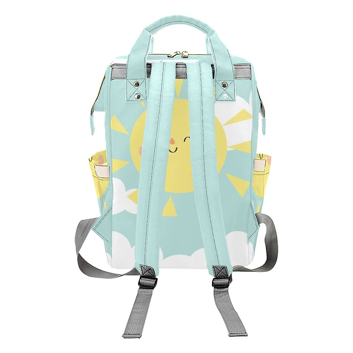 You are My Sunshine Personalized Diaper Bag Backpack Tote with Name,Custom Travel Nappy Mommy Bag Backpack