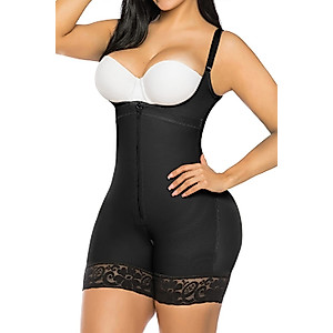 YIANNA Fajas Colombianas Shapewear for Women Postparto Postpartum Tummy Control Body Shaper Butt Lifter Bodysuit Black,YA7212-Black-XL