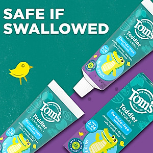 Tom's of Maine Fluoride-Free Toddler Training Toothpaste, Mild Fruit, 1.75 oz. 3-Pack (Packaging May Vary)