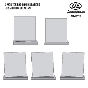 AxcessAbles Large Studio Speaker Isolation Pads for Monitors 8-inch, 7 or 6.5 | Speaker Isolation Pads for Yamaha HS, KRK ROKIT | Speaker Risers | Acoustic Isolation Speaker Foam
