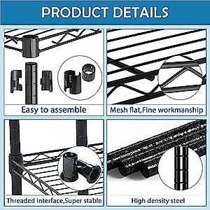 6 Tier Metal Shelving Unit 2100Lb Capacity Adjustable Shelves for Storage, Heavy Duty Wire Shelf with Wheels & Feet 48" L×18" W×72" H Layered Storage Rack for Restaurant Garage Pantry Kitchen Basement