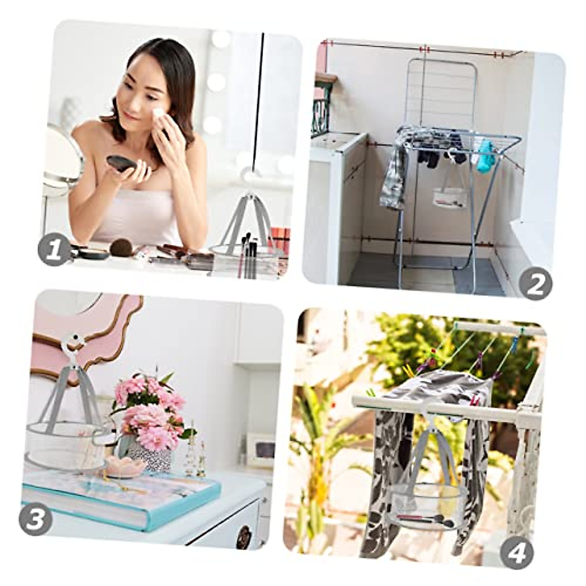 Alipis 2pcs Beauty Egg Drying Net White Makeup Silicone Makeup Sponge Foldable Laundry Rack Bra Hanging Basket Hanging Drying Basket Bath Sponges for Shower Socks Drying Rack Sock Fabric