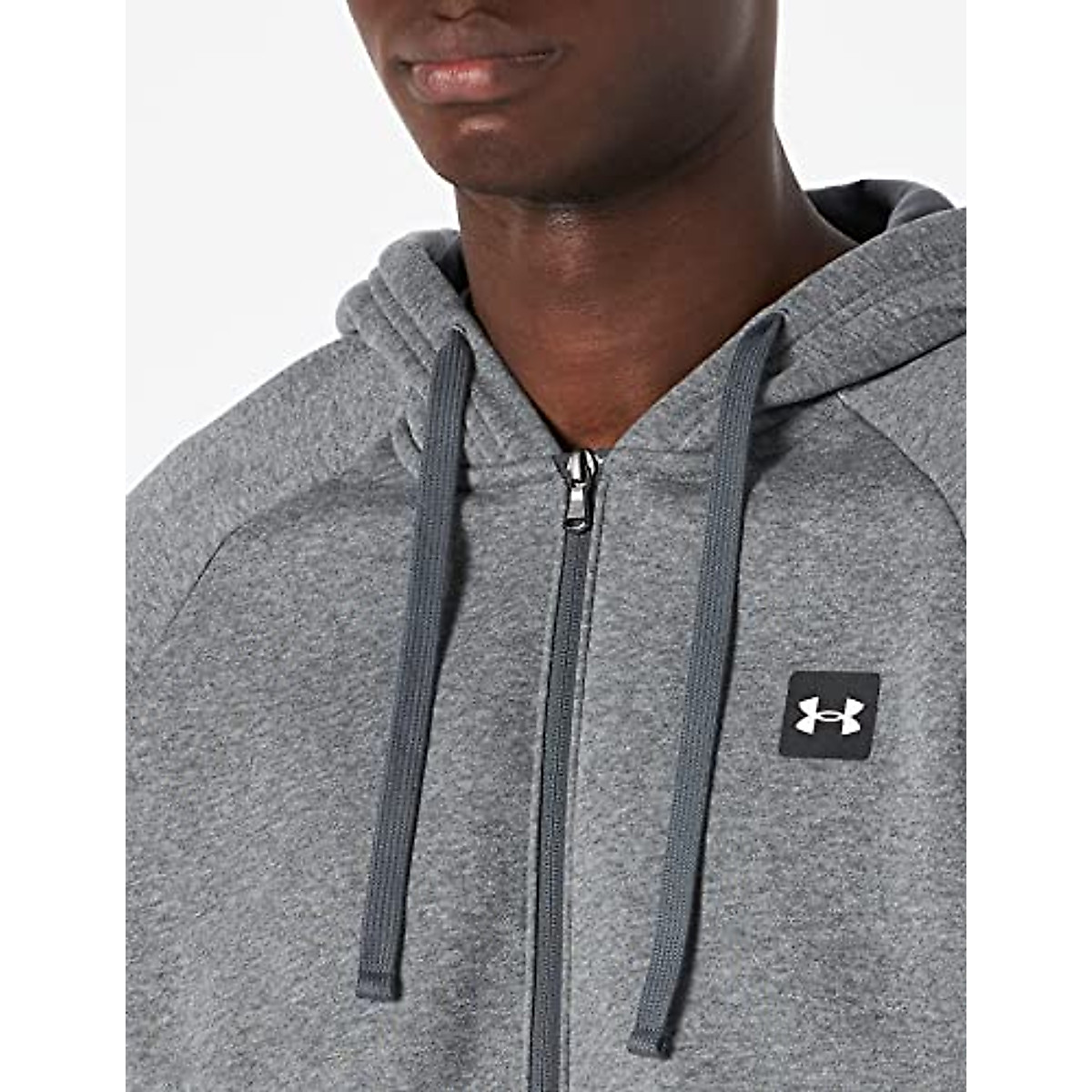 Under Armour Men's UA Rival Fleece Full Zip Hoodie , Pitch Gray Light Heather (012)/Onyx White , XX-Large