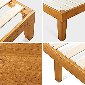 ZINUS Alexia Wood Platform Bed Frame with headboard / Solid Wood Foundation with Wood Slat Support / No Box Spring Needed / Easy Assembly, Rustic Pine, Twin