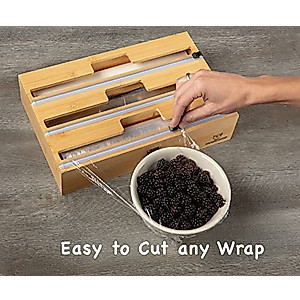 The Happy Hootie Foil and Plastic Wrap Dispenser for Kitchen Organization and Storage. Great for Kitchen Organization and Storage. Compatible with 12 inch Rolls.