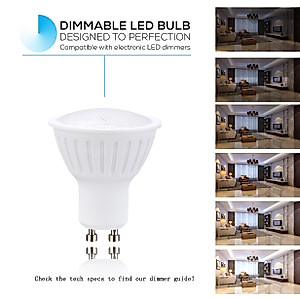 YMZM GU10 7Watt LED Spotlight Bulbs (Equivalent 65watt Halogen Bulbs) 4000K Natural White 700Lumen MR16 LED Light Bulb 120Volt 120 Degree GU10 Base Dimmable Indoor Led Light Bulbs (Pack of 4)