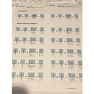Channie’s One Page A Day Workbook, Beginner Single Digit Fraction Math Practice Worksheets, 50 Pages Front & Back, 25 Sheets, Grades 3rd, 4th, and 5th, Size 8.5” x 11” Summer School, Summer Bridge