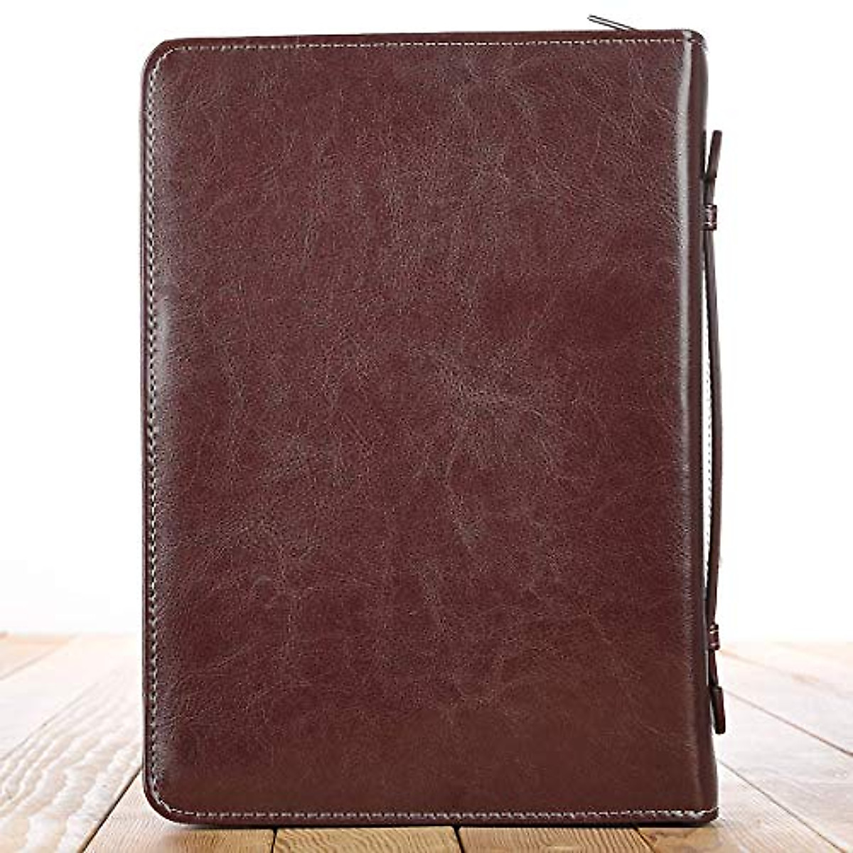 Christian Art Gifts Men's Classic Bible Cover I Know The Plans Jeremiah 29:11, Brown/Tan Faux Leather, Large