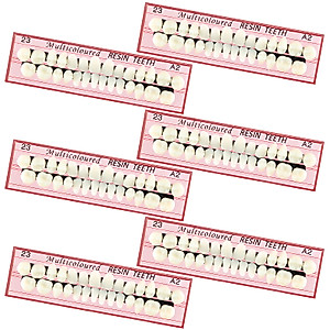 BBTO 6 Sets Acrylic Resin Fake Teeth artificial teeth Denture Replacement tooth prop Synthetic Resin Denture for Replacement, 112 Pieces, 23 A2