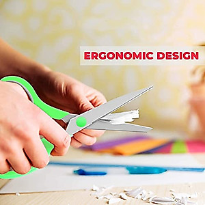 ZekPro 3 Pack Scissors 8" Craft Scissors All Purpose, Heavy Duty Sharp Blade Shears Sewing Scissor for Office, Fabric and School Supplies Left - Right Handed