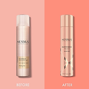 Nexxus Maximum Hold Finishing Hair Spray, for Control, Hold Hairspray for Women Hair Styling, Pink, 10 oz