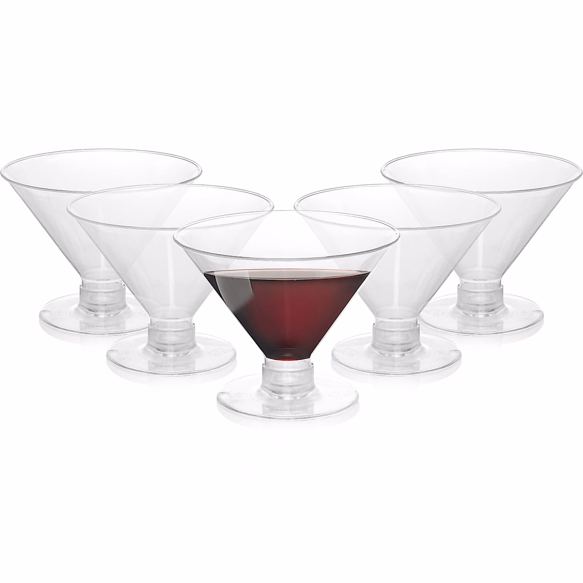 Frcctre 80 Pack Disposable Plastic Cocktail Glasses, 5 OZ Plastic Mini ...