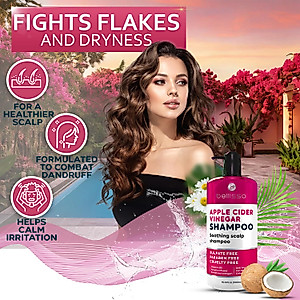 Apple Cider Vinegar Shampoo - Sulfate Paraben and Silicon Free Anti Dandruff Product for Women and Men - Deeply Moisturizing Formula - Dry Scalp Treatment for Oily Hair – Professional Grade Products