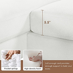 Merax Granular Velvet U Shaped Sectional Sofa,Modern U Shape Sofa Sectional with Double Chaise,6-Seat Sofa Couch for Living Room,Bedroom,Beige