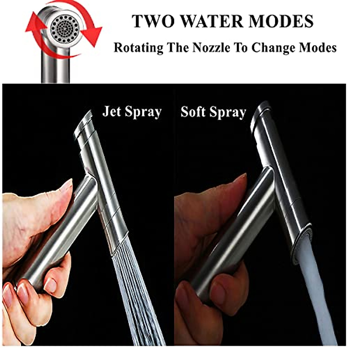 JMSODITI Free-pressing Handheld Bidet Sprayer For Toilet Sprayer Cloth Diaper Sprayer Kit Shattaf Jet Sprayer Attachment With One-Button Switch For Bathing Pet Personal Hygiene Cleaning Car Floor