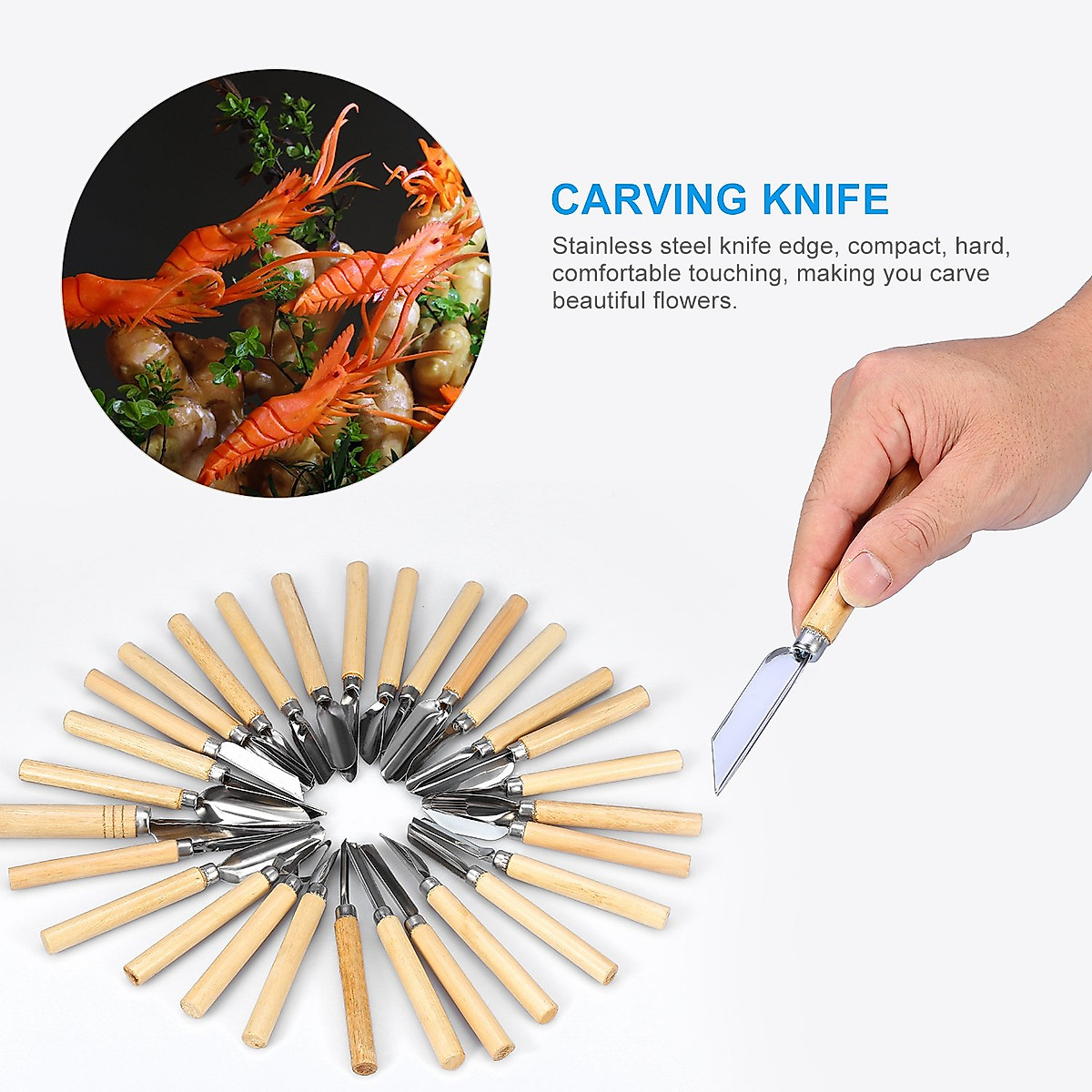Yosoo 80Pcs Portable Culinary Carving Chiseling Tools Kit Food Vegetable Fruit Garnishing Peeling Cutting Tool Set For Professional Amateur Chef Kitchen Food Carving Art