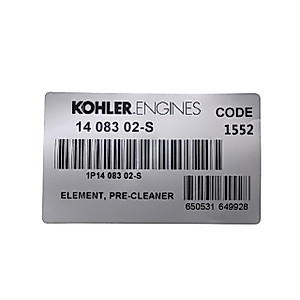 KOHLER 14 083 02-S Pre-Cleaner Air Filter For Courage XT Series