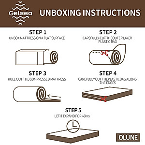 Gelsea Twin Mattress for Child,10 Inch Memory Foam Mattress in a Box,Green Tea Infused,Hypoallergenic Bamboo Charcoal,Made in USA,Twin Bed,39" X 75" X 10" (10 INCH-Olune, California King)