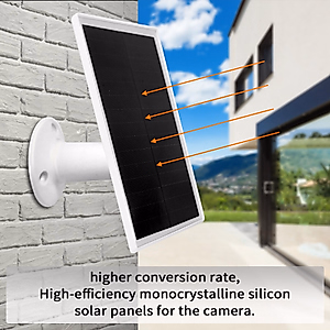 Solar Panel Charger, Solar Panel for Security Camera,6W USB Solar Panel with Micro USB & USB-C Port, IP66 Waterproof Camera Solar Panel with 360°Adjustable Mounting