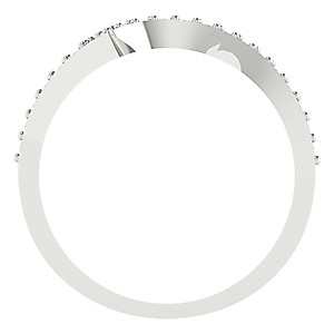 Clara Pucci 0.16 ct Brilliant Round Cut Clear Simulated Diamond 14k White Gold Stackable Wedding Engagement Promise anniversary Band Size 6