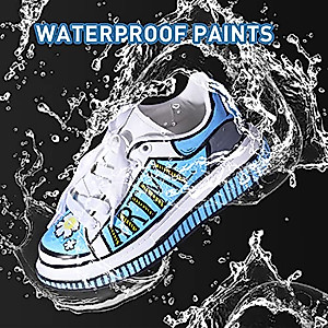 ARTME Acrylic Leather Paint Set, 20 Colors x 30ml Acrylic Leather Dye Kit Perfect for Shoes, Sneakers, Jackets, Leather Sofa, and Car Seat