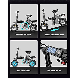 Upgrade Folding Electric Bicycle for Adults 400W 48V15Ah Build-in Lithium Large Battey Long Range 20 * 4.0" Fat Tire E-Bike All Terrien Mountain Snow Beach City Cruiser Electric Bike Engine Pro