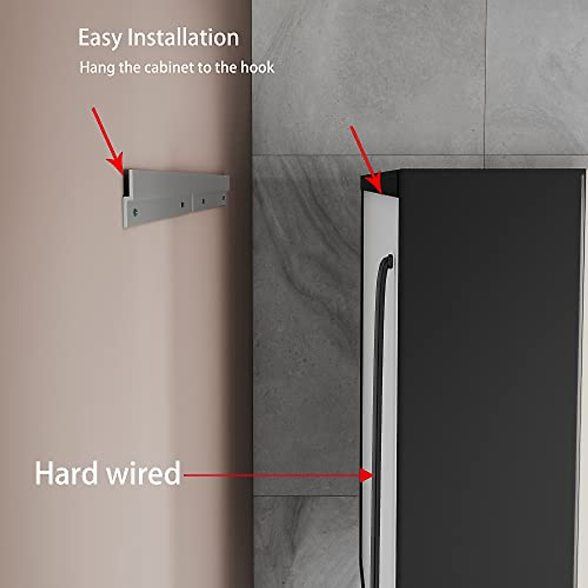 tunuo Black Medicine Cabinets for Bathroom with Mirror, 24”W x 30”H Surface Wall Mounted LED Medicine Cabinet with Lights, Defogger, Dimmer, Outlets & USB, Single Door