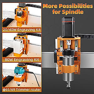 FoxAlien CNC Router Machine XE-PRO with Ball Screws, 400W Spindle 3-Axis Engraving Milling Machine for Wood Aluminum Cutting Upgradable to Linear Rails