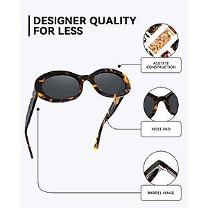 Mose Romano Retro Oval Sunglasses for Women Men Polarized Handmade Acetate Women's Sunglasses Trendy