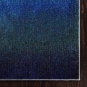 Unique Loom Estrella Collection Distressed, Gradient, Dark Colors, Abstract, Modern Area Rug, 5 ft x 8 ft, Blue/Beige