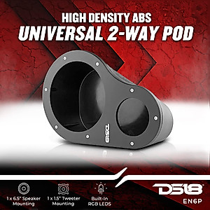 DS18 EN6P Universal Speaker Pods Bundle - 1 Set Left & Right Kick Panel + 2X 6.5 Midrange Speakers with Bullet + 2X 1 Super Bullet Tweeters - Great for Slingshot, SXS, Motorsports & ATV/UTV