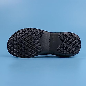 Hawkwell Women's Slip on Lightweight Lycra Nursing Shoes Comfortable Slip Resistant Work Shoes,Black Synthetic Leather,8 M US