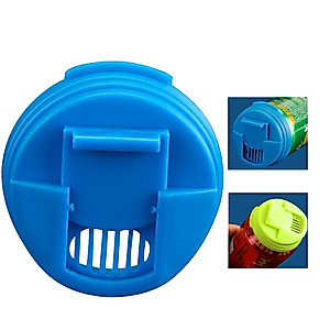 Hetenoyo 4 Pack Soda Can Covers Beer Beverage Can Covers Reusable Leakproof Drink Can Lids Protector for Beer, Juice & Soft Drink Beverage (Blue & Yellow), GZ-4P