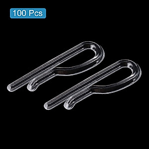 uxcell 100Pcs Durable Plastic Alligator Clips, 1.42" Clear U Shape Shirt Clip Clothespins for Folding Ties, Pants, Socks, Garments