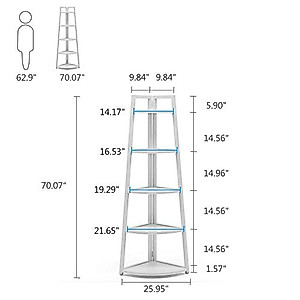 Tribesigns Corner Shelves and Computer Desk Bundle, Modern Simple Office Desk with Corner Bookshelf Set for Home Office