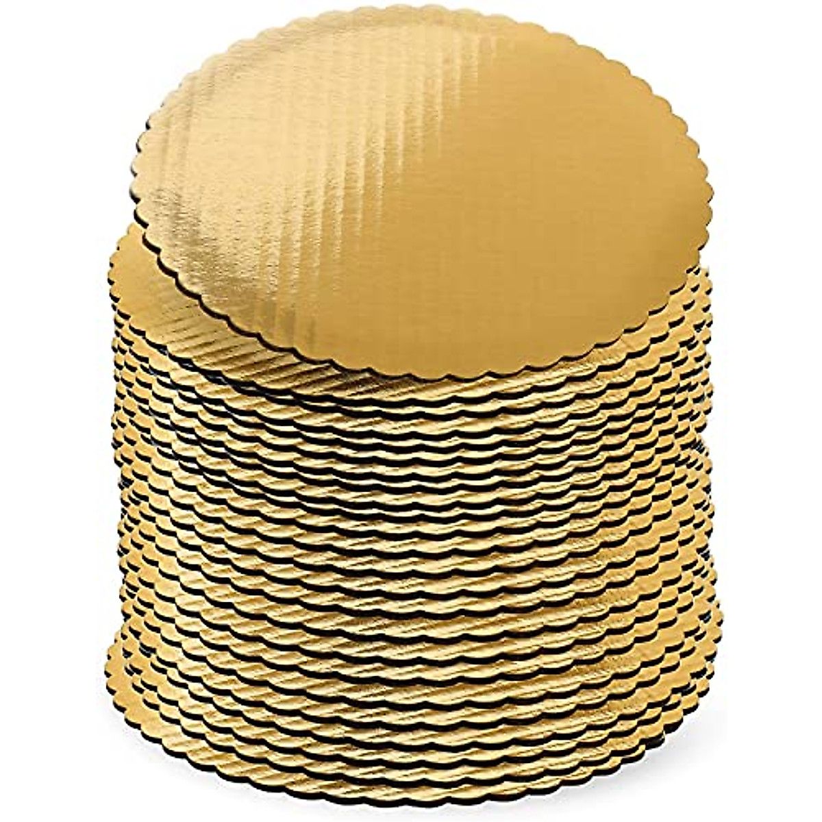 6" Round Gold Scalloped Cake Board 25pcs