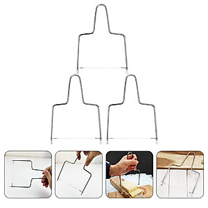 SHERCHPRY Stainless Steel Cheese Slicer 3pcs Cheese Slicer Stainless Steel Cheese Cutter Thin Butter Slicer Wire Butter Cutter Food Slicer Cheese Knives Cheese Block Shaver for Kitchen
