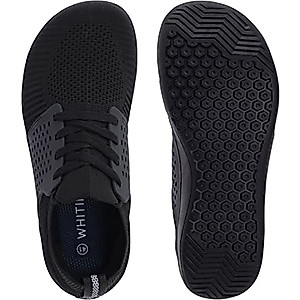 WHITIN Women's Minimalist Barefoot Low Zero Drop Shoes Female Sneakers Width Ladies Size 9 Wide Toe Box Trail Running Minimus Training Lightweight Black 40